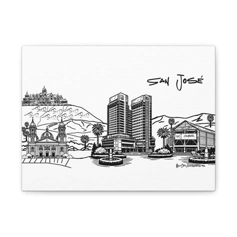 San Jose California Matte Stretched Canvas Wall Art 125 Etsy