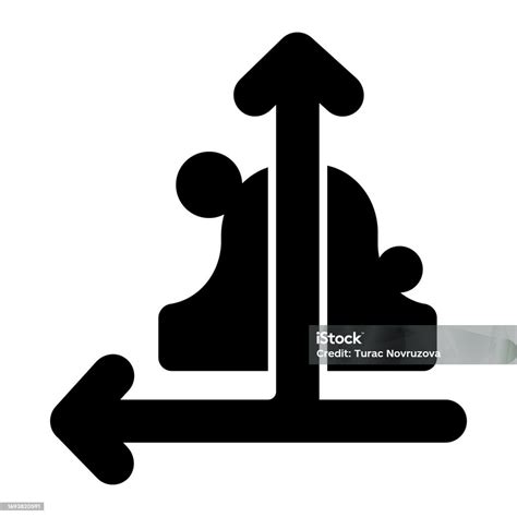 축 편향이 있는 그래프와 원이 있는 곡선 단색 아이콘 다이어그램 개념 흰색 배경에 차트 벡터 기호 글리프 스타일 아이콘 모바일 개념 웹 디자인 벡터 그래픽 감소에 대한 스톡