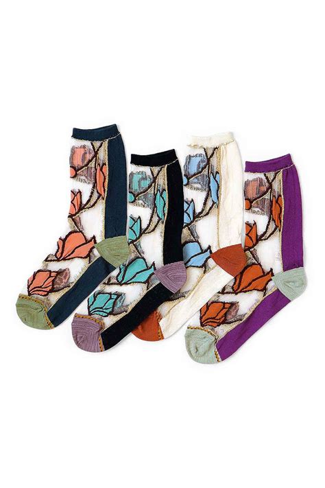 Kapital 200 Yarns Magnoia See Through Socks In 4 Color Chioces