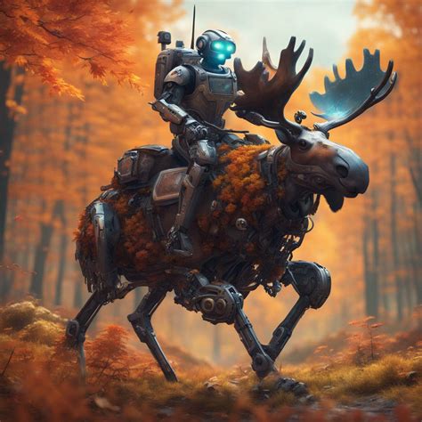 Robot Riding A Robot Moose By Nekromooser On Deviantart