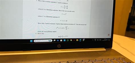 Solved Show That A Unitary Operator U ﻿can Be Written