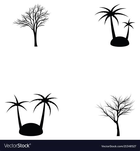 Tree Icon Set Royalty Free Vector Image Vectorstock