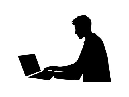 Computer Man Silhouette