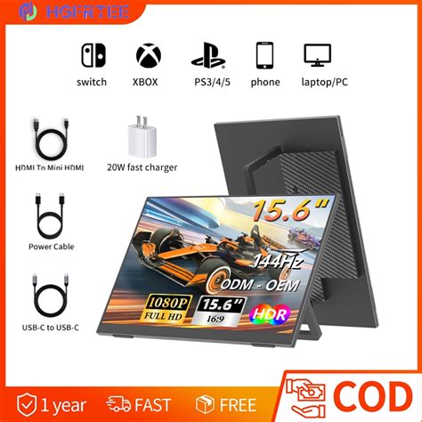 Hgfrtee Portable Monitor 156 Inch 144hz Ips Ultra High Refresh Rate