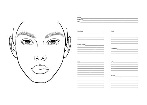 Blank Makeup Face Chart