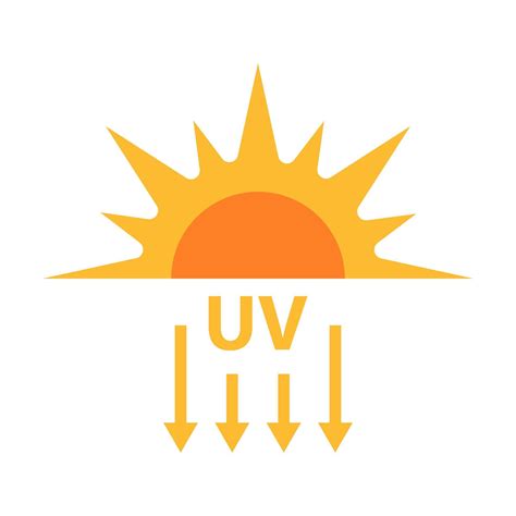Uv Radiation Icon Vector Solar Ultraviolet Light Symbol For Graphic