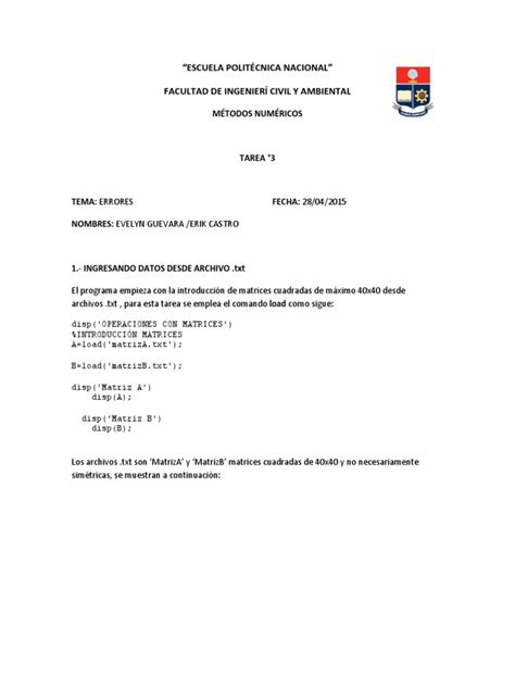 Matrices En Matlab Pdf Matriz Matemáticas Estructura De Datos