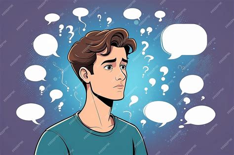 Premium Photo Cartoon Thinking Man With Question Mark Vector