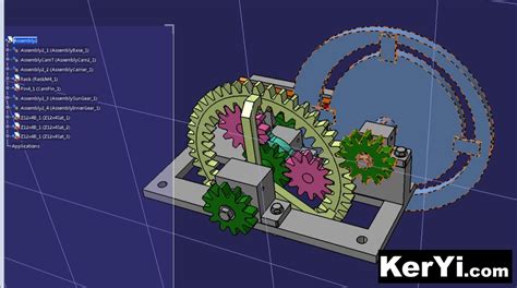 Planetary Gear Rack Drive行星齿轮齿条传动机构3d图纸 Inventor设计 附step
