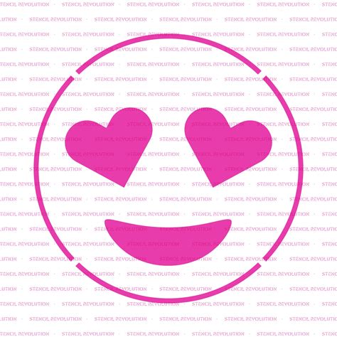 Emoji Heart Eyes Stencil Reusable Diy Craft Stencils Of Etsy