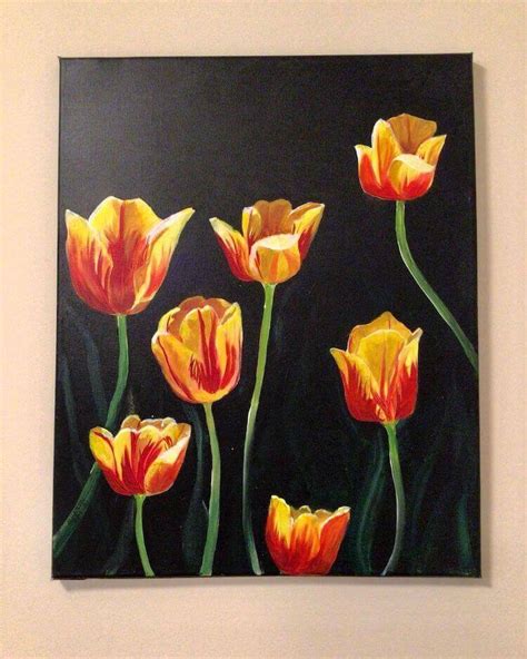 Easy Paintings Of Flowers On Canvas