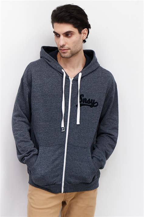 Buy Sinsay Men Drawstring Long Sleeves Embroidered Hoodie Dark Grey