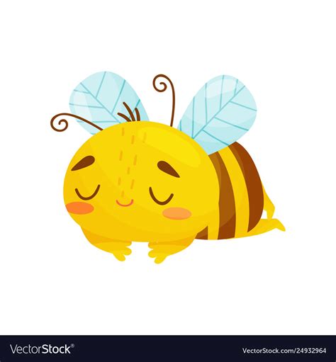 Sleeping Bee Humanized Bee Sweetly Royalty Free Vector Image