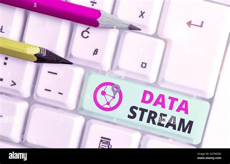 text sign showing data stream business photo showcasing sequence of