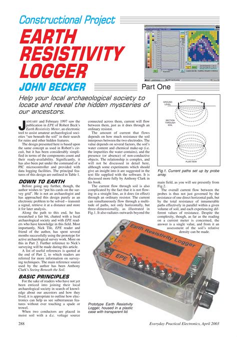 Earth Resistivity Logger John Becker Pdf Geology Science
