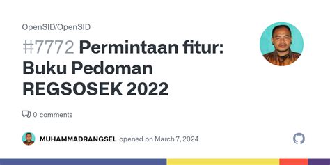 Permintaan Fitur Buku Pedoman Regsosek Issue Opensid
