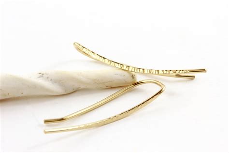 Ear Climber Ear Cuff Ear Crawler Hammered Sterling Silver Etsy