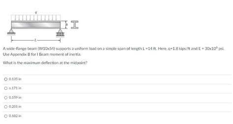 Solved Ii A Wide Flange Beam W10x54 Supports A Uniform