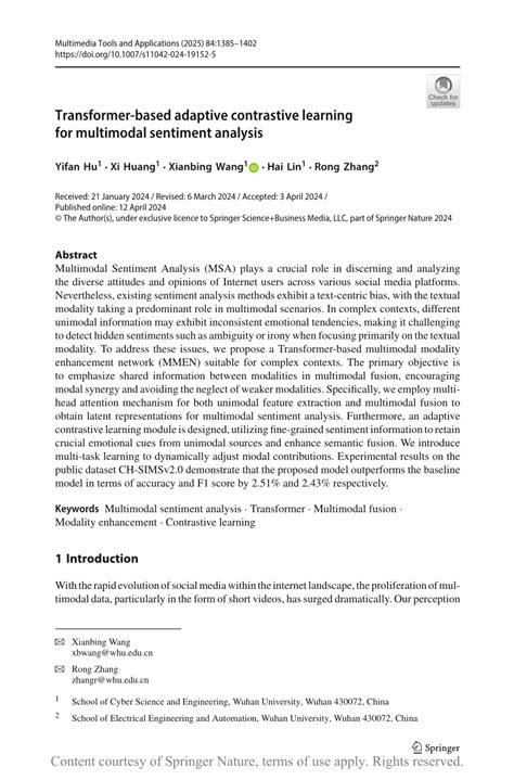Transformer Based Adaptive Contrastive Learning For Multimodal