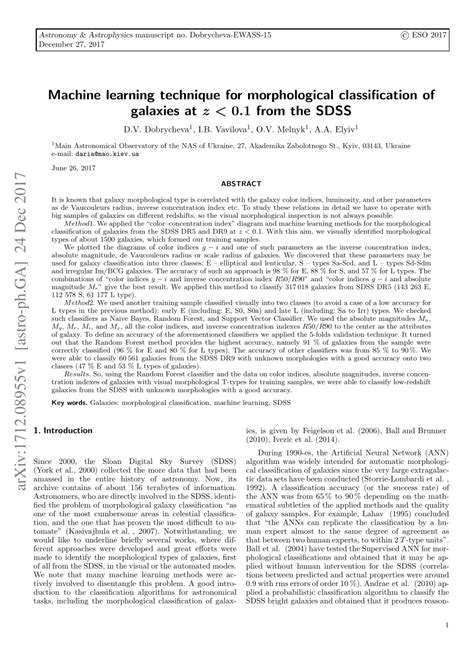 Pdf Machine Learning Technique For Morphological Classification Of Galaxies At Z