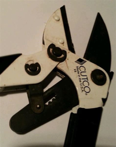 Cutco Ratcheting Pruners Shears 7 Long Black And White Coated Handle