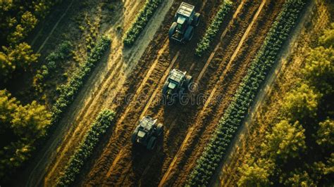 Advanced Robotic Machines Are Diligently Planting Crops In Well