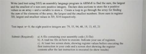 Write And Test Using DS5 An Assembly Language Chegg