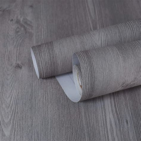 LiKiLiKi Papel Tapiz De Grano De Madera Natural Gris Para Despegar Y Pegar Papel De Contacto Con