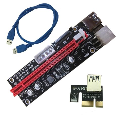 4pin 6pin SATA Power PCI Express 16X Slot Riser Card USB 3 0 PCI E PCI Express 1x To 16x PCIE