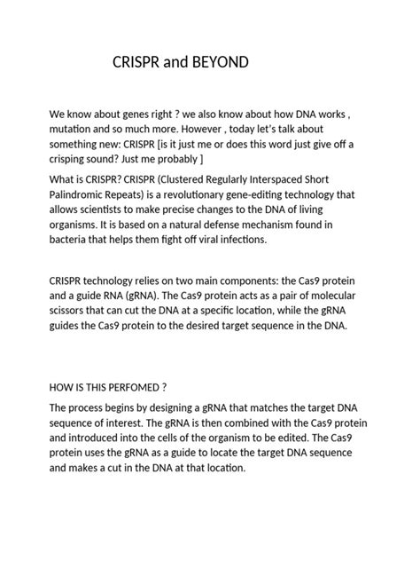 Crispr And Beyond Pdf