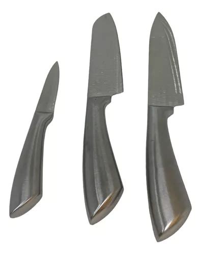 Jogo Conjunto Facas Inox Para Churrasco 3 Peças Cozinha Luxo Cor Cinza MercadoLivre