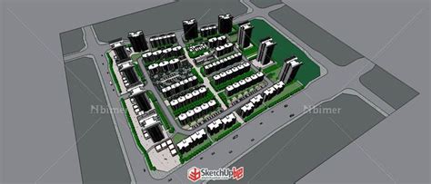 住宅小区规划图，另附su模型~ Sketchup模型库 毕马汇 Nbimer