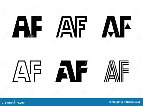 Set Of Letter Af Logos Stock Vector Illustration Of Emblem 288382952