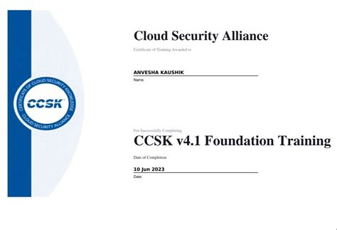 Anvesha Kaushik On Linkedin Share Training Cloudsecurity Csa