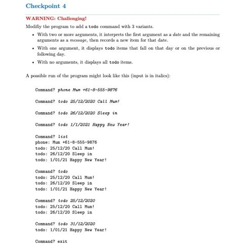 [solved] checkpoint 4 warning challenging modifiy the program to add a course hero