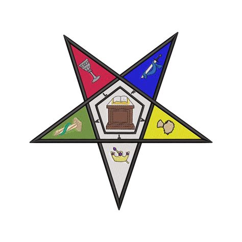 Pha Oes Star With Fatal Eastern Star Digital Embroidery Etsy