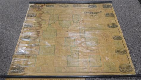 Lot Rare 1857 Wall Map Of Steuben County New York From Actual Surveys