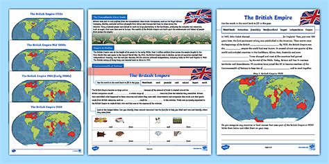 British Empire Fact File Maps And Activity Pack
