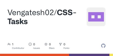 GitHub Vengatesh CSS Tasks