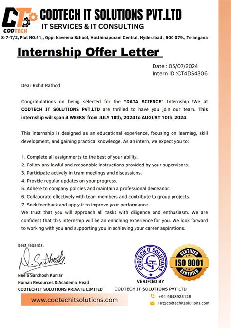Rohit Rathod On Linkedin Internship Codtechsolutions Newbeginnings