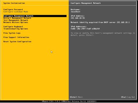 Vmware Esxi 7 0 Installation And Basic Configuration System Zone