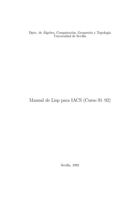 PDF de programación Manual de Lisp para IACS