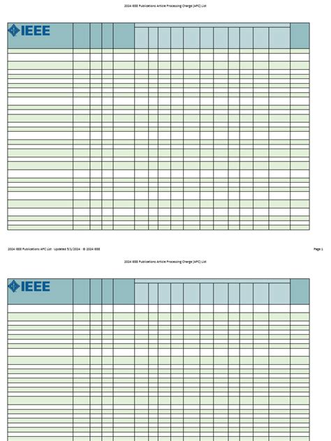 Ieee Article Processing Charges List Pdf Electronics Computing