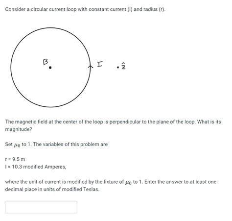 Solved Consider A Circular Current Loop With Constant Chegg Com