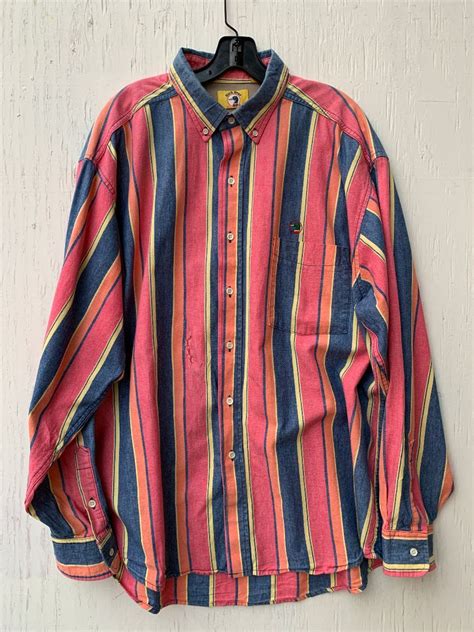 Multi Colored Striped Cotton Shirt As Is Boardwalk Vintage