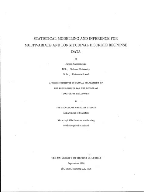 statistical modelling and inference for multivariate and longitudinal