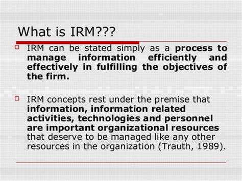 Information Resource Management
