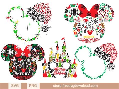 Mickey Head Christmas Svg Bundle Fsd K51 Store Free Svg Download