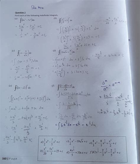 Standard Integrals
