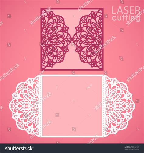 레이저 컷 웨딩 초대장 템플릿 벡터레이스 스톡 벡터로열티 프리 503240563